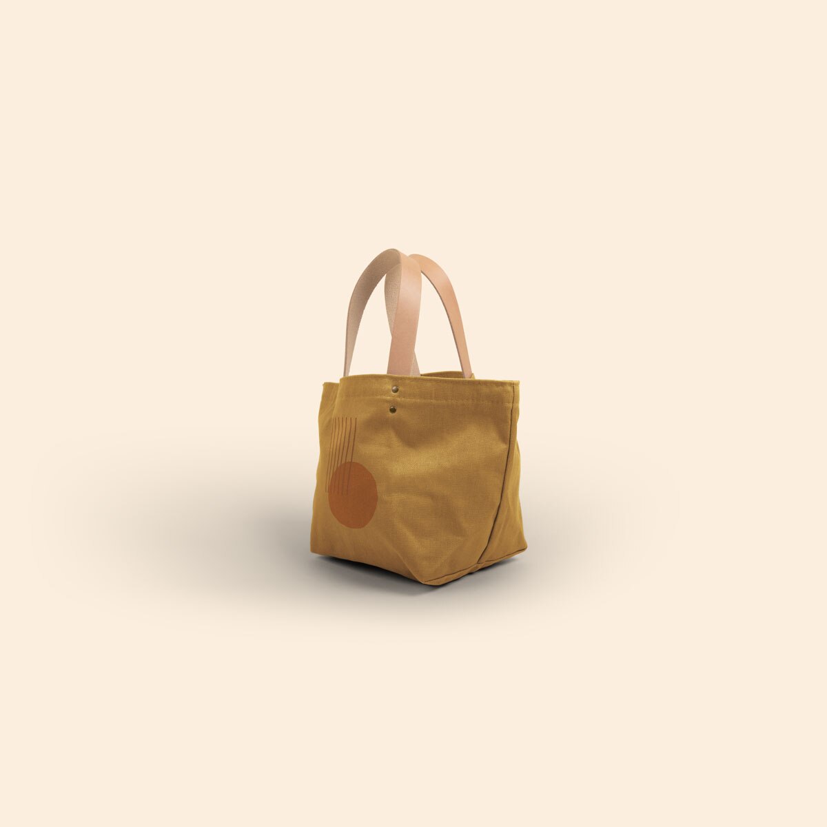 DUMPLING - COLORED CANVAS WITH LEATHER HANDLES