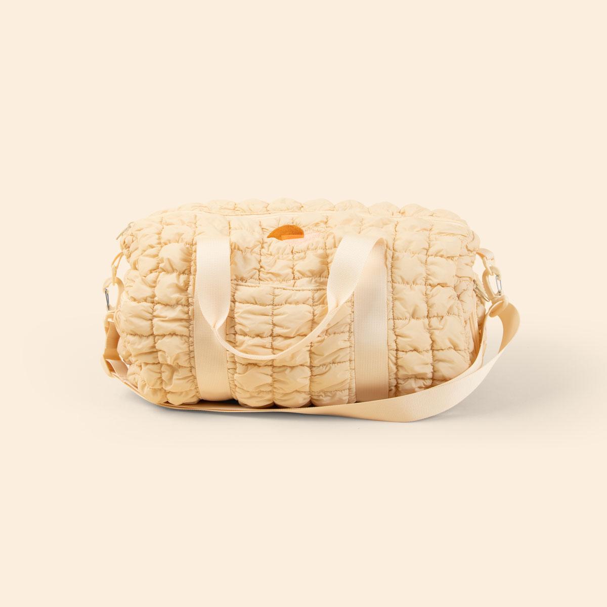 HOLDALL BAG - CLOUD QUILTED MATERIAL - ZIPPERED BARREL-SHAPED BAG