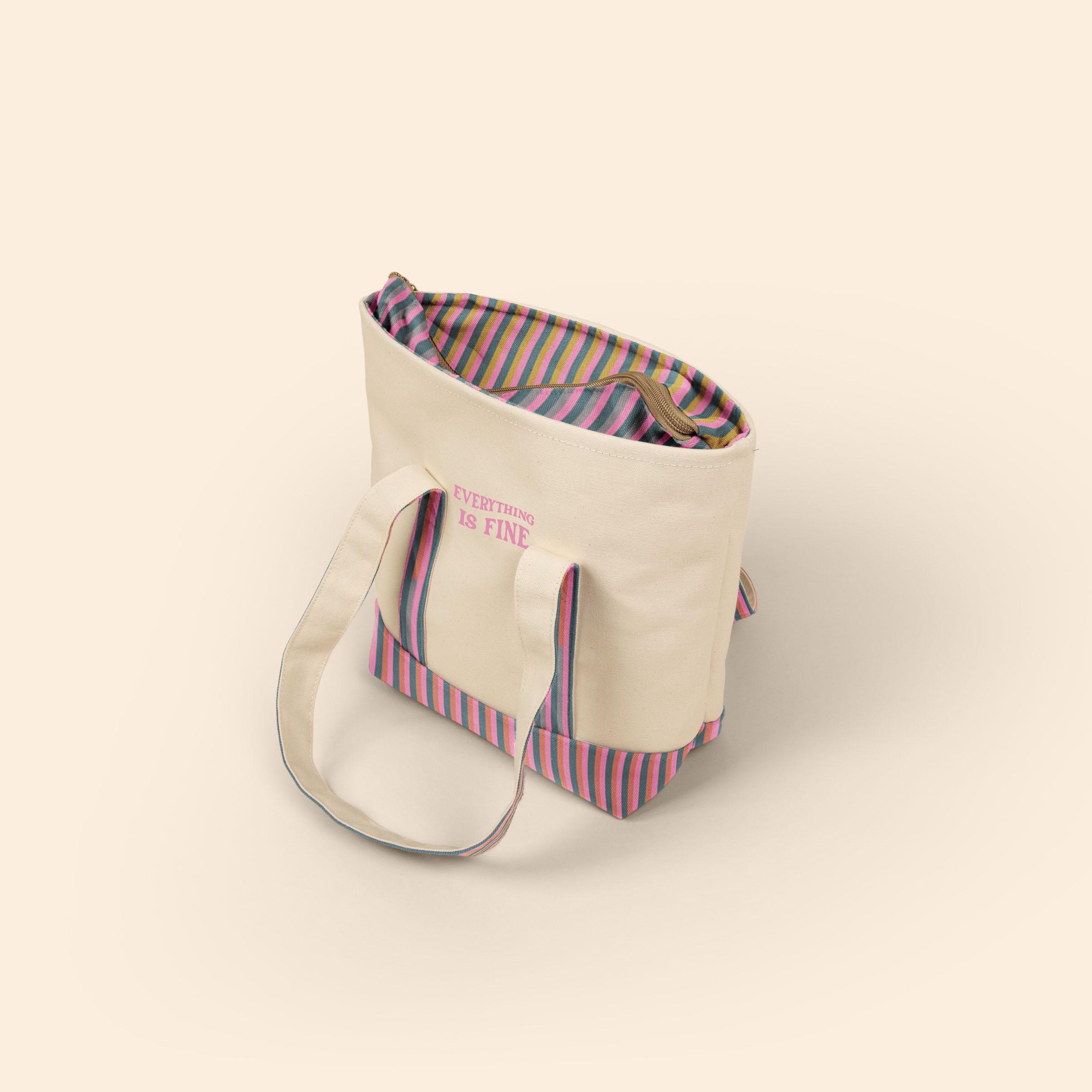 4CP TRIM MORRIS TOTE - SMALL ZIPPERED