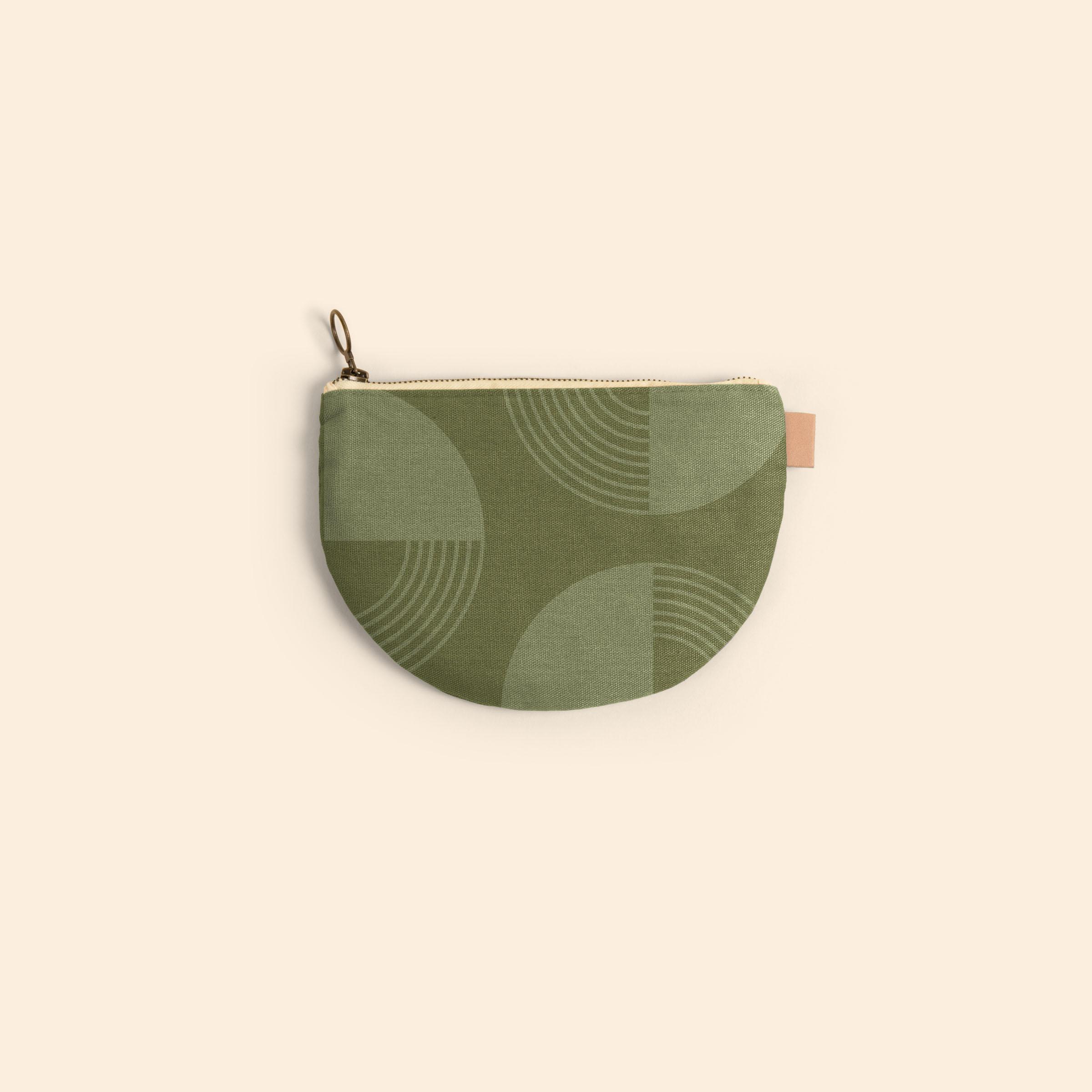 SLICE POUCH - COLORED CANVAS WITH LEATHER TAB