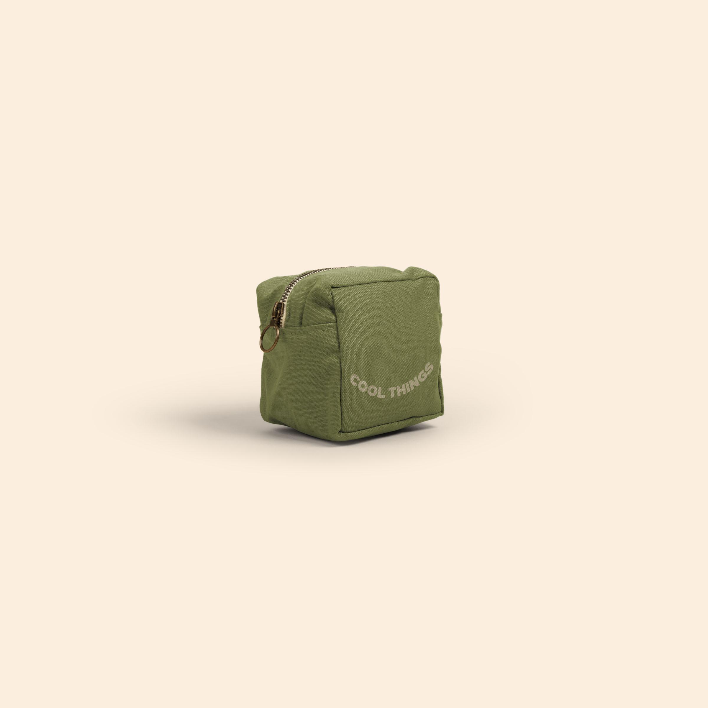 MOD POUCH LARGE - COLORED CANVAS WITH LEATHER TAB