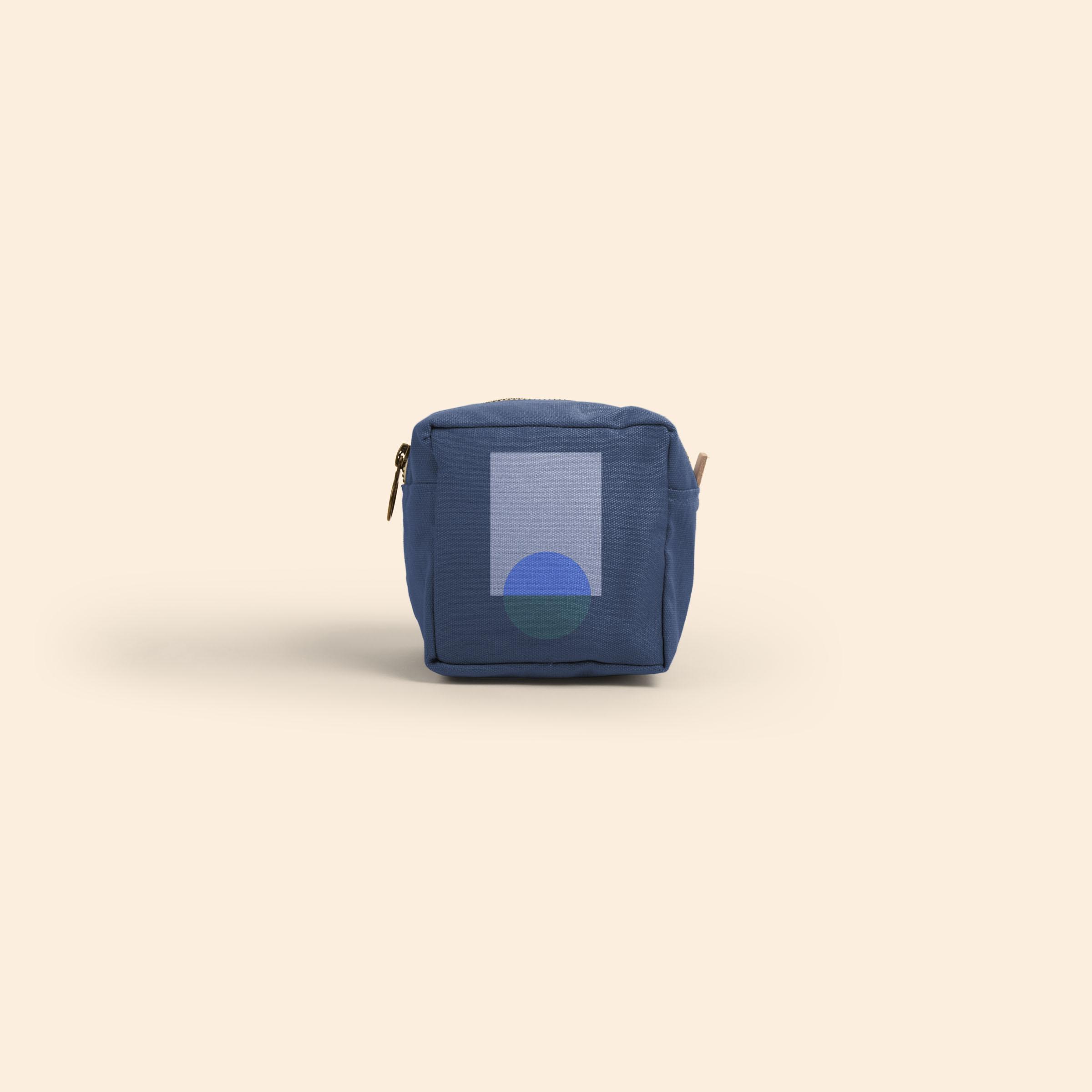 MOD POUCH LARGE - COLORED CANVAS WITH LEATHER TAB