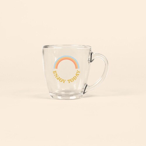 CURVED GLASS DECAL MUG - SAMPLE